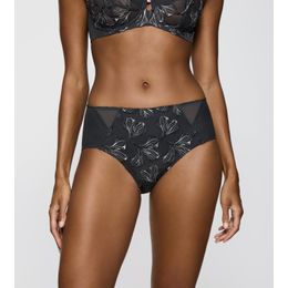 Triumph Damen Maxislip "Wild Iris Florale", Gr. 36, schwarz, Microtouch, Obermaterial: 86% Polyamid, 14% Elasthan, Unterhosen, mehrfarbige Stickerei,