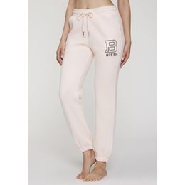 Damen Jogginghose, BENCH. LOUNGEWEAR, Gr. 32, rosa, angeraute Sweatware, Obermaterial: 60% Baumwolle, 40% Polyester, unifarben, Basic, Hosen, mit