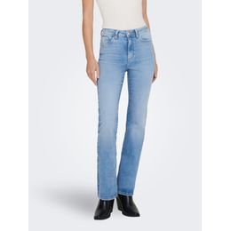 Only Damen Bootcut-Jeans "ONLWAUW HW FLARED DNM TAI312", blau, Gr. M, unifarben, Denim/Jeans, Obermaterial: 83% Baumwolle, 15% Polyester, 2%