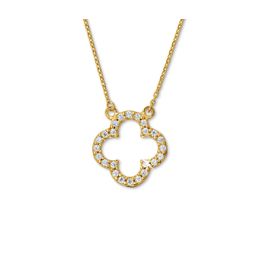 Tchibo - Gold-Kette Kleeblatt Zirkonia - wei&szlig;