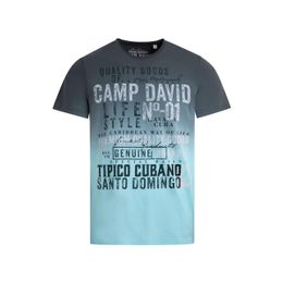 CAMP DAVID Herren Rundhalsshirtgr&uuml;n, Gr. M, bedruckt, Single Jersey, Material: 100% Baumwolle, Shirts, aus Baumwolle