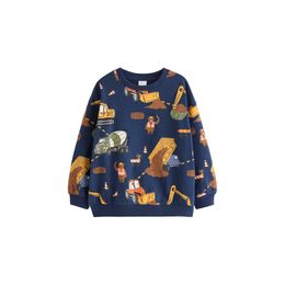 Lindex Sweatshirt 'Construction Vehicl' Jungen Gr&ouml;&szlig;e 98 marine / braun / oliv / orange