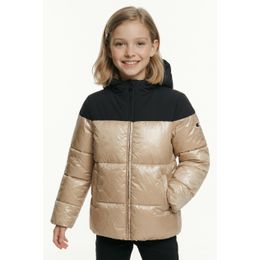 Champion M&auml;dchen Steppjacke "Hooded Jacket", beige, Gr. XL, unifarben, Steppware, Obermaterial: 100% Polyamid, Jacken, mit Kapuze, hochschlie&szlig;ender