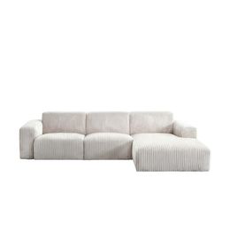 M&ouml;bel Kraft Ecksofa im modernen Breitcord Valja beige Ma&szlig;e (cm): B: 297 H: 75 T: 160.0 &raquo; M&ouml;bel Kraft