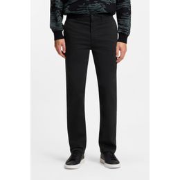BOSS Orange Herren Chinohose "Regular", schwarz, Gr. 34, Web, Obermaterial: 97% Baumwolle, 3% Elasthan, Hosen, in gerader From