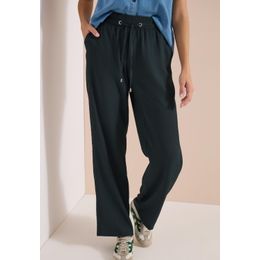 Cecil Damen Stoffhose, schwarz, Gr. L, unifarben, Stoff, 84% Viskose, 16% Polyamid, Hosen, satinierte Viskose