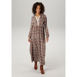 Aniston CASUAL Damen Maxikleid, bunt, Gr. 40, bedruckt, gemustert, Web, Obermaterial: 100% Viskose, Kleider, mit fantasievollem Mandala-Druck