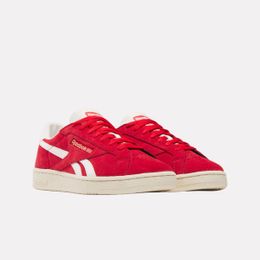 Reebok CLASSIC Herren Sneaker "CLUB C GROUNDS UK", Gr. 44, rot, Leder, Synthetik, Schuhe