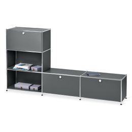Tchibo - Garderobenregal Metall &raquo;Cn3&laquo; mit Klappf&auml;chern - 227x40x120cm - chrom -