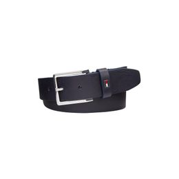 Tommy Hilfiger Herren Lederg&uuml;rtel "Oliver", blau, Gr. 110, unifarben, Leder, G&uuml;rtel, mit Kontrast-Schnalle und Logoschlaufe