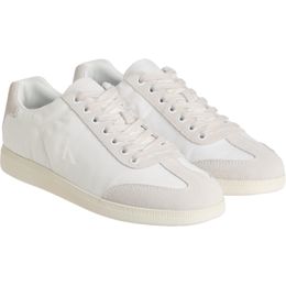 Calvin Klein Herren Sneaker "LOW CUPSOLE LACEUP SU", Gr. 46, wei&szlig;, Leder, Textil, unifarben, Schuhe, Schn&uuml;rschuh, Halbschuh, Freizeitschuh im