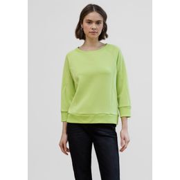 Damen Rundhalsshirt, gr&uuml;n, Gr. 46, STREET ONE STUDIO, unifarben, Stoff, 46% Modal, 46% Polyester, 8% Elasthan, Shirts, mit 3/4 &Auml;rmeln