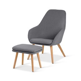 Tchibo - Einzelsessel mit Fu&szlig;hocker - 68x74x95,5cm - braun -