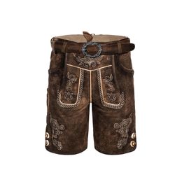 N&uuml;bler N&Uuml;BLER Herren Trachtenlederhose "Lederhose kurz Adam", braun, Gr. 170, Obermaterial: 100% Lammleder LEL., Hosen