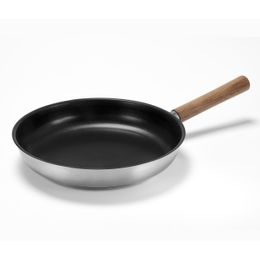 Tchibo - Edelstahl-Pfanne mit Holzgriff - silber