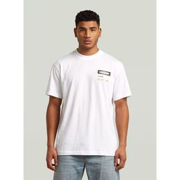 G-Star Raw G-STAR Herren T-Shirt "Box Globe Graphic T-Shirt", wei&szlig;, Gr. M, Obermaterial: 100% Baumwolle, Shirts