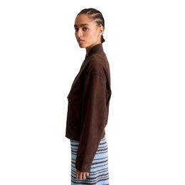 Marc O'Polo Damen Lederjacke "aus weichem Ziegenveloursleder"burnt aubergine, Gr. XXS, MARC O'POLO DENIM, unifarben, Obermaterial: 100% Leder. Futter: 100%