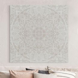Bilderwelten Akustikbild Mandala Aquarell Muster Ornament beige