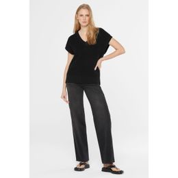Damen Pullunder, schwarz, Gr. ML, SENSES.THE LABEL, unifarben, Rippstrick, Material: 100% Baumwolle, Pullover, mit &uuml;berschnittenen Schultern