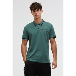 CAMP DAVID Herren Poloshirt, gr&uuml;n, Gr. S, bedruckt, Piqu&eacute;, Material: 95% Baumwolle, 5% Elasthan, Shirts, mit Baumwolle