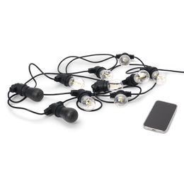 Tchibo - LED-Outdoor-Lichterkette mit 2 Bluetooth -Lautsprechern - schwarz