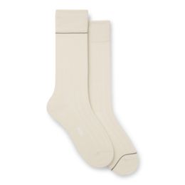 BOSS Herren Businesssocken "2P RS Light rib CC", Gr. 43, beige, Baumwollmischung, unifarben, Socken