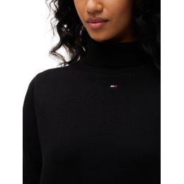 Tommy Jeans Damen Sweatkleid "TJW ESS TURTLENECK SWEATER DRESS"schwarz, Gr. XS, unifarben, Jersey, Obermaterial: 100% Baumwolle, Kleider, Baumwolle