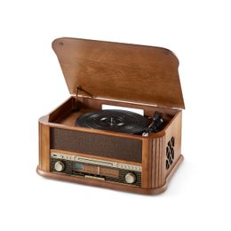 Retro-Stereo-Anlage Lenco Tcd-2500 mit Plattenspieler - braun