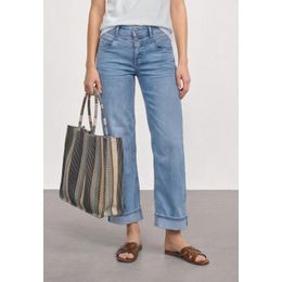 Street One Damen 5-Pocket-Jeans, blau, Gr. 25, unifarben, Denim/Jeans, Obermaterial: 63% Baumwolle, 25% Polyester, 10% Viskose, 2% Elasthan, Jeans,