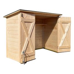 Weka Fahrrad-und-Multibox mit Regalboden - 205x84x151cm - naturfarben -