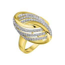 Diamonds by Ellen K. Damen Fingerring "585/- Gelbgold bicolor Zirkonia", 054 (17,2), Gold, bunt, FASCINATION BY ELLEN K., Gold, Fingerringe