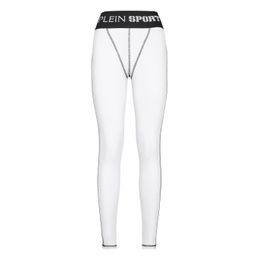 Plein Sport Damen Leggings "Sportleggings", wei&szlig;, Gr. M, Obermaterial: 90% Polyester, 10% Elasthan, Hosen
