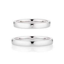 Bruno Banani Damen Trauring "Schmuck Geschenk Ehering Hochzeit Damenring Herrenring", 53, 0,01 SI = kleine Einschl&uuml;sse mit Brillant, Diamanten Silber