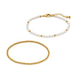 Tchibo - Armband-Set mit Glasperlen - wei&szlig;