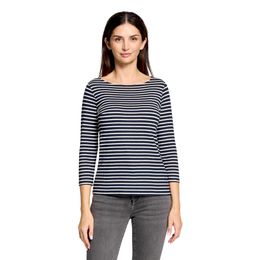 Betty Barclay Damen 3/4-Arm-Shirt "Damen mit Ringel", blau, Basic, Gr. 48, Jersey, Obermaterial: 95% Viskose, 5% Elasthan, Shirts
