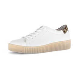Gabor Damen Slip-On Sneaker, Gr. 41, wei&szlig;, Glattleder, Schuhe, Freizeitschuh, Halbschuh, Slipper mit Kontrastbesatz an der Ferse