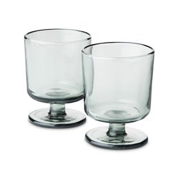 Tchibo - 2 Gl&auml;ser mit Fu&szlig; - blau