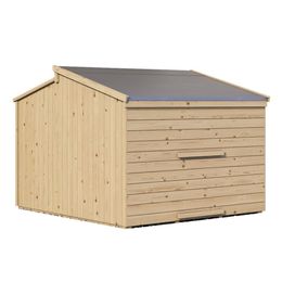 Weka Fahrrad-Box - 158,5x213x146cm - naturfarben -