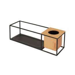 Umbra-Wandregal &raquo;Cubist&laquo; mit integriertem Pflanzentopf - 38x11x12cm - schwarz -