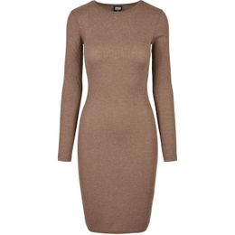 Urban Classics Damen Shirtkleid "Urban Classics Damen Ladies Rib Dress", braun, Gr. XXL, unifarben, 77% Viskose, 19% Polyester, 4% Elasthan, Kleider
