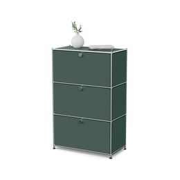 Tchibo - Kommode Metall &raquo;Cn3&laquo; mit 3 Klappenf&auml;chern - 77x40x120,5cm - olivgr&uuml;n -