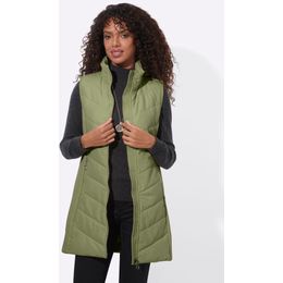 Casual Looks Damen Longweste, gr&uuml;n, Gr. 38, unifarben, 100% Polyester, Wattierung:100% Polyester, Westen