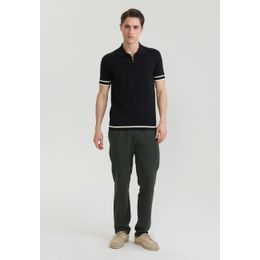 FELIX HARDY Herren Poloshirt "Polo Shirt Kurzarm mit Rei&szlig;verschluss"schwarz, Gr. L, 100% Baumwolle, Shirts