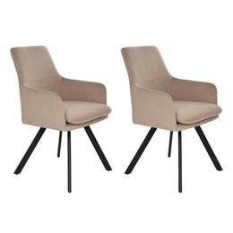 Eglo 2er-Set St&uuml;hle &raquo;Apalit&laquo; - 60x57,5x86cm - schwarz -