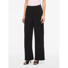 Vila Damen Schlupfhose "VIBENNE HW WIDE PLEAT JRS PANTS - NOOS", schwarz, Gr. S, unifarben, Jersey, Obermaterial: 95% Polyester, 5% Elasthan, Hosen,
