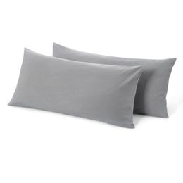 Tchibo - 2 Jersey-Kopfkissenbez&uuml;ge - grau