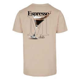 MisterTee Herren T-Shirt "MisterTee Herren Espresso M Club Tee", beige, Gr. XS, bedruckt, 100% Baumwolle, Shirts