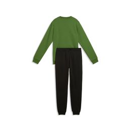 Puma Jungen Trainingsanzug "ESS NO1 LOGO CREW SWEAT SUIT FL B"earthy gr&uuml;n, Gr. 128, bedruckt, Fleece, Obermaterial: 66% Baumwolle, 34% Polyester,
