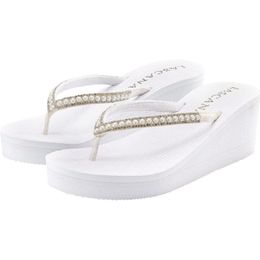 Lascana Damen Badezehentrenner "Sandale, Badeschuh, Pantolette, Badelatsche, Flip Flop", Gr. 40, wei&szlig;, Obermaterial: 100% Synthetik. Decksohle: 100%