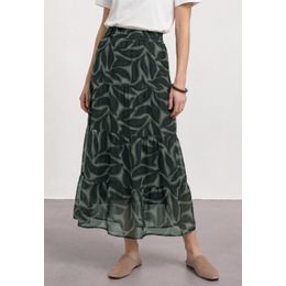 Street One Damen Maxirock, gr&uuml;n, Gr. 40, gebl&uuml;mt, Stoff, Obermaterial: 100% Polyester. Futter: 100% Viskose, R&ouml;cke, mit seitlichen Einschubtaschen